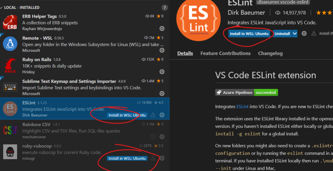 VS Code extensions not enabled in Ubuntu workspace for WSL students with current setup order ...