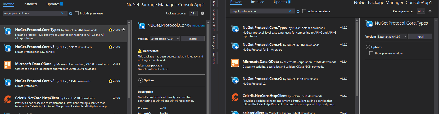 Package Metadata Details Deprecation Are Sometimes Not Pulled From In Codespaces