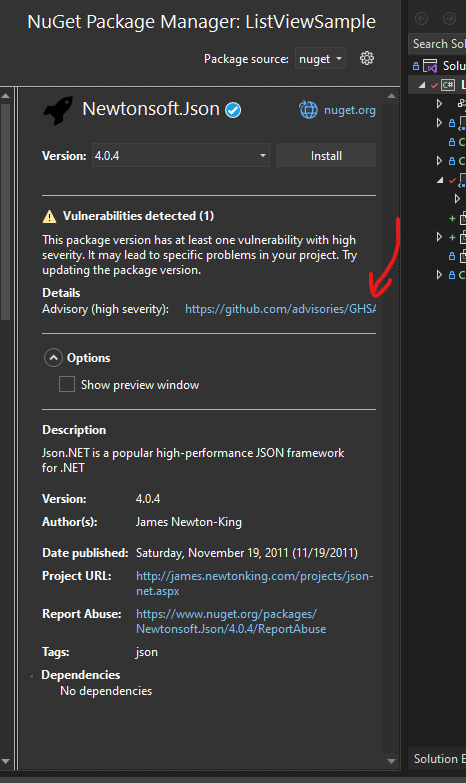Vulnerability Advisory Url Gets Truncated When Resizing Pm Ui Details Pane · Issue 12580
