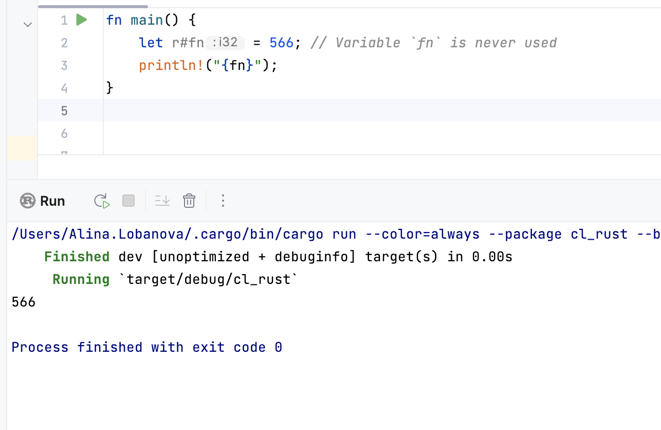 False positive `Variable is never used` for `r#`-names with usage in `format!` macro · Issue ...