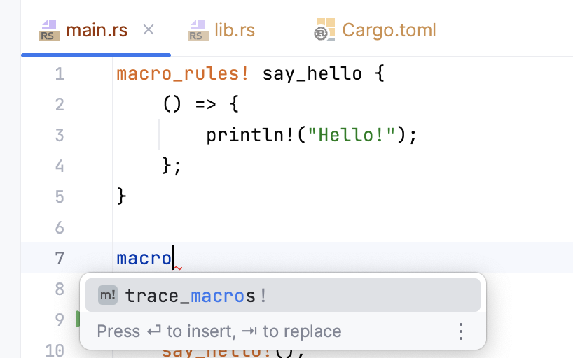 No completion for `macro_rules!` · Issue #9474 · intellij-rust/intellij-rust · GitHub