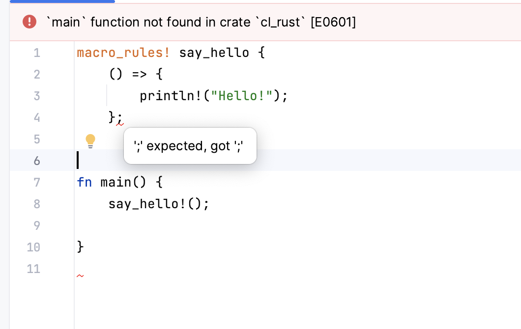 Wrong braces in `macro_rules!` produce strange errors · Issue #9475 · intellij-rust/intellij ...