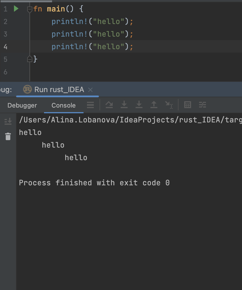 Emulate terminal adds unnecessary tabs in printed lines · Issue #9778 · intellij-rust/intellij ...