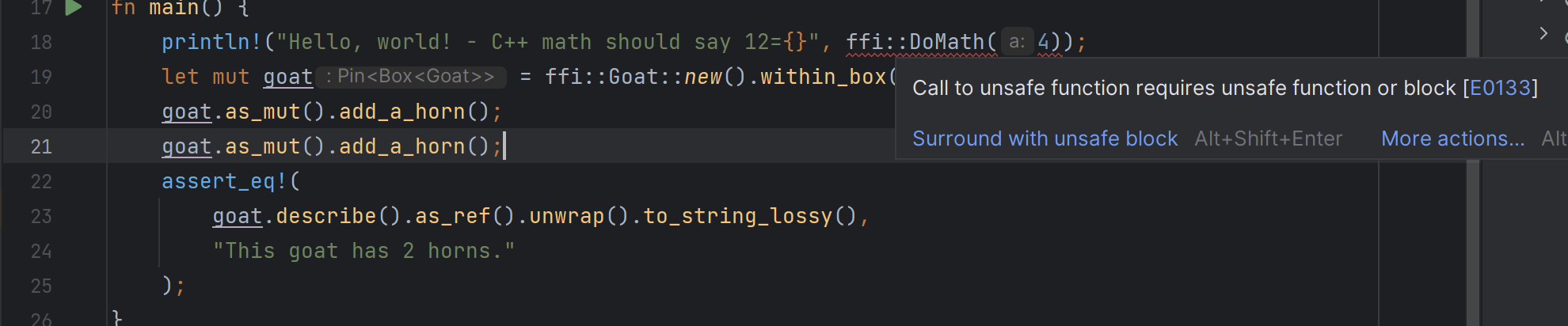 False Positive `call To Unsafe Function` E0133 · Issue 9815 · Intellij Rustintellij Rust · Github