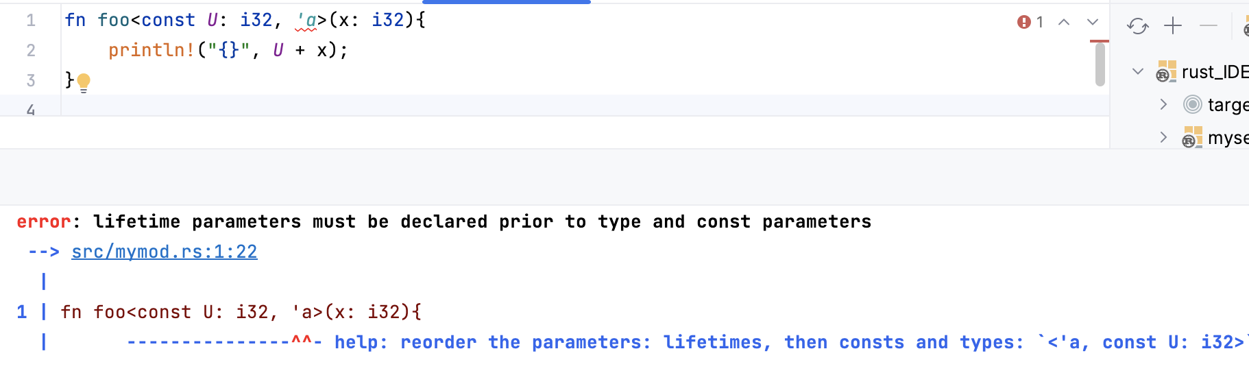 Add A Quick Fix For Moving Lifetime Parameters To The Beginning · Issue 9889 · Intellij Rust