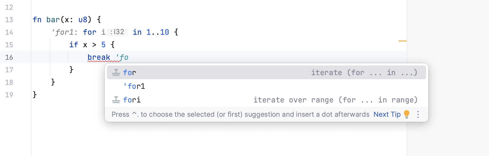 Completion Of Loop Labels Names Has The Wrong Priority · Issue 10314 · Intellij Rustintellij 9185