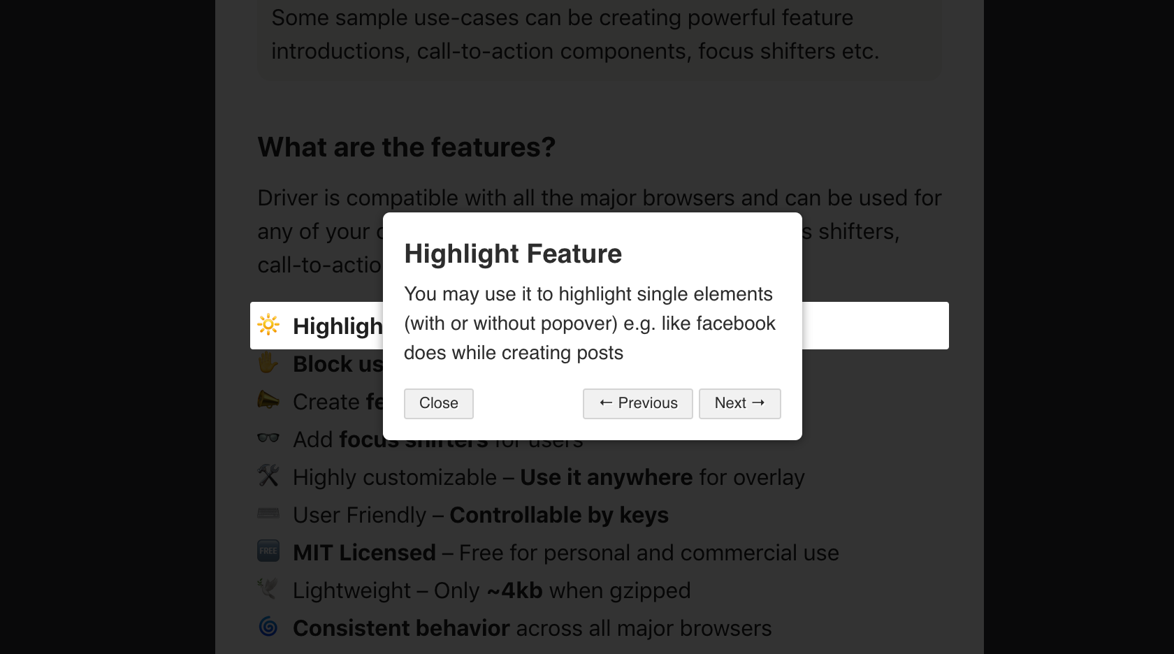 Allow popover position to be inside the highlight · Issue #47 · kamranahmedse/driver.js · GitHub