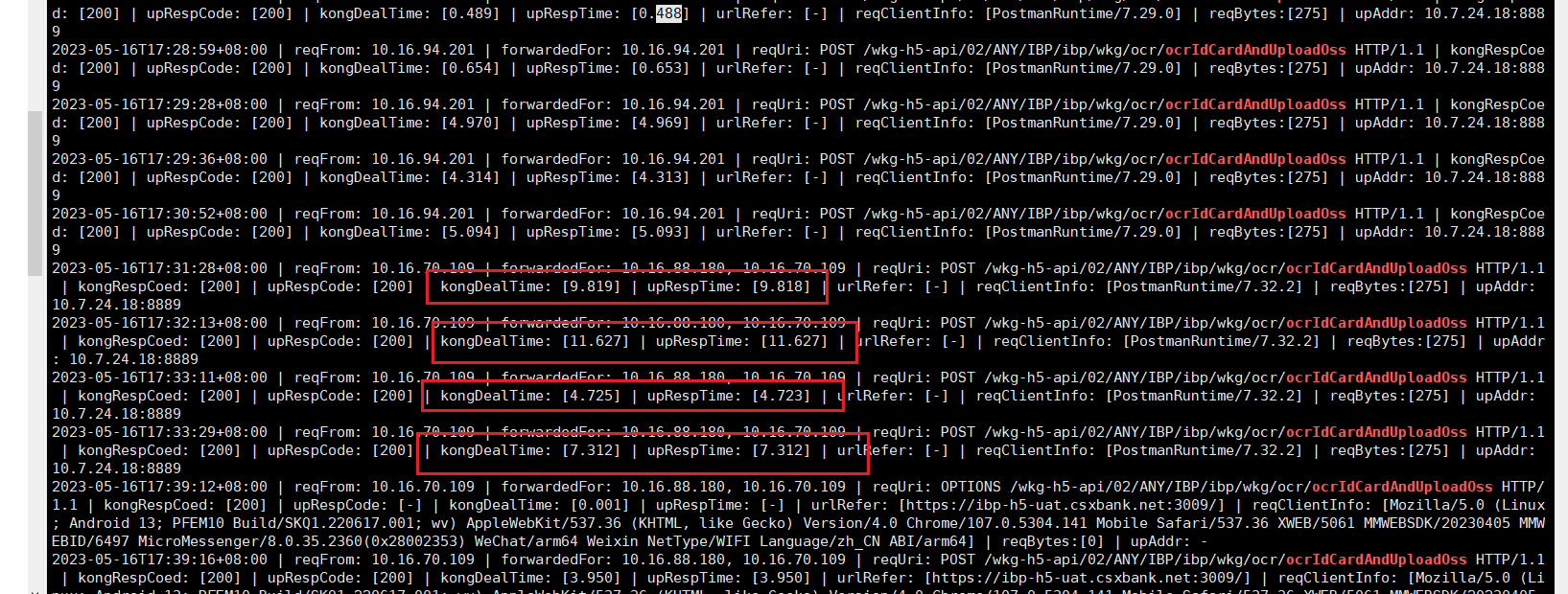 After uploading files through kong, the time consumption increased obviously(request_time ...
