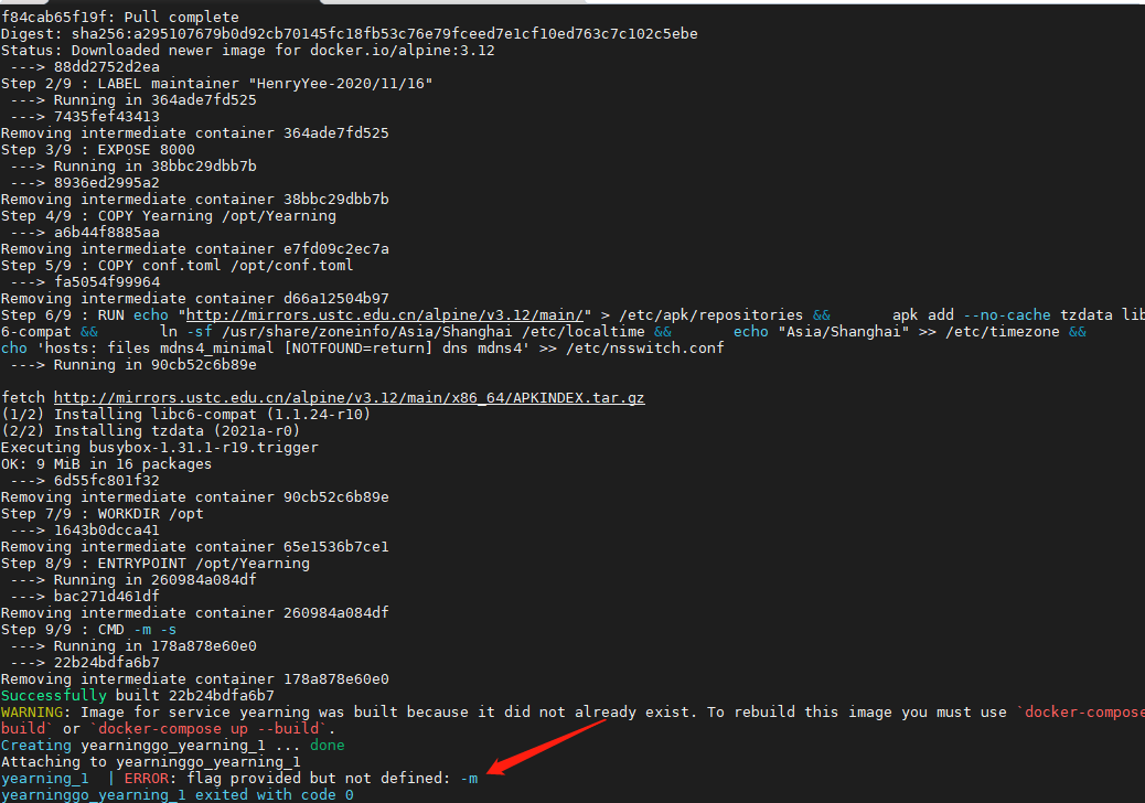 Dockerfile的cmd参数出错,导致无法使用docker Compose启动 · Issue 445 · Cookieyyearning · Github
