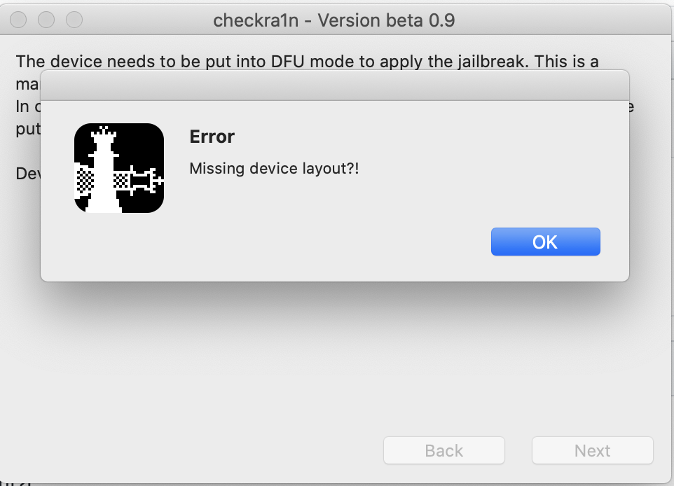 "Error - Missing device layout?!" · Issue #78 · checkra1n/BugTracker · GitHub