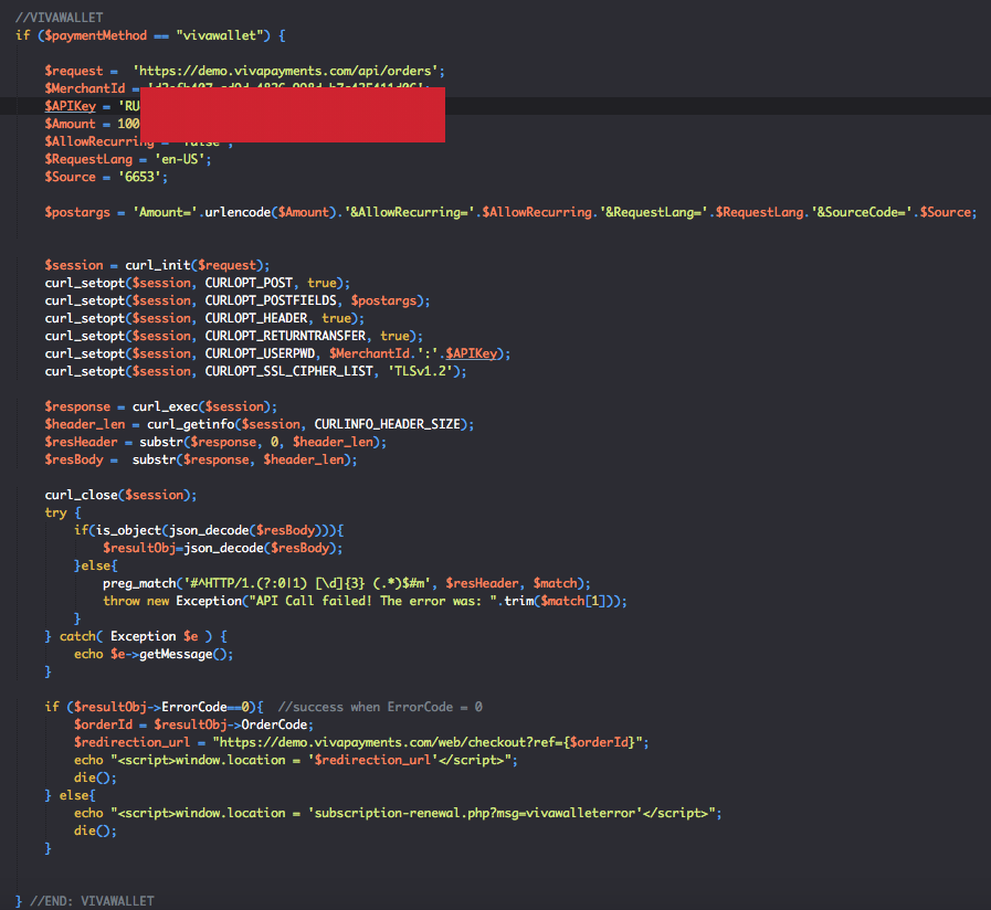 Create Order > PHP > ERROR: Order Not Found · Issue #1948 · VivaPayments/API · GitHub