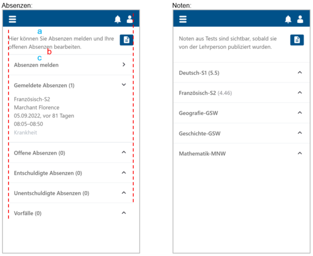Meine Absenzen: Report zur Auswertung auch Lernenden zur Verfügung ...