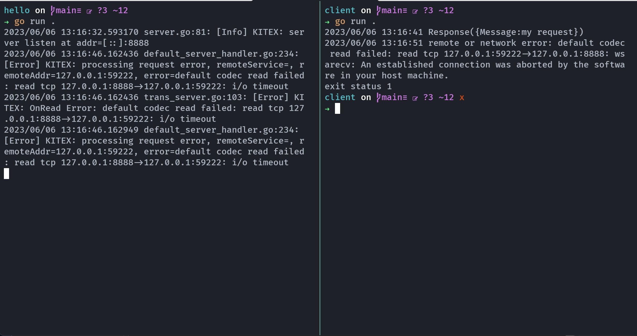 i/o timeout when no request is sent after some time · Issue #964 · cloudwego/kitex · GitHub