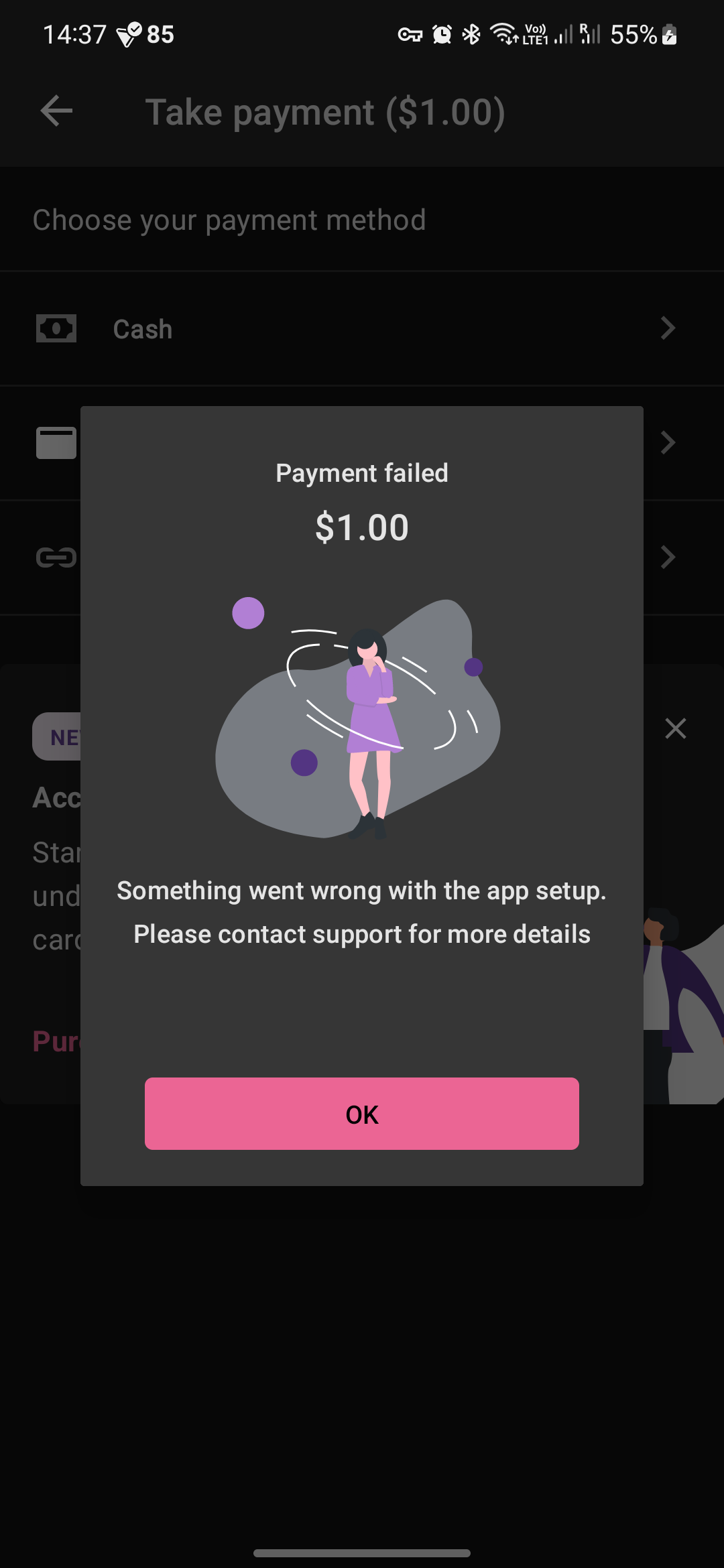 [Mobile Payments] Add a link to the support screen from "your device is not supported" error ...