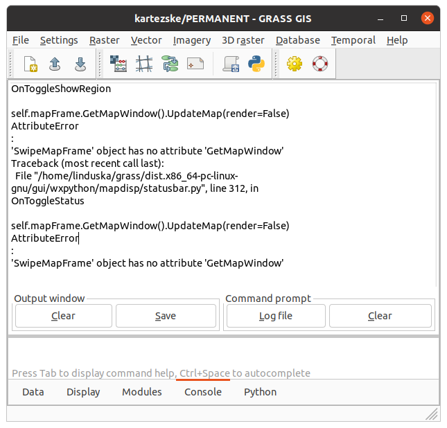 [bug] Wxgui Mapswipe Show Comp Extent Option In Statusbar Does Not Work · Issue 1714 · Osgeo