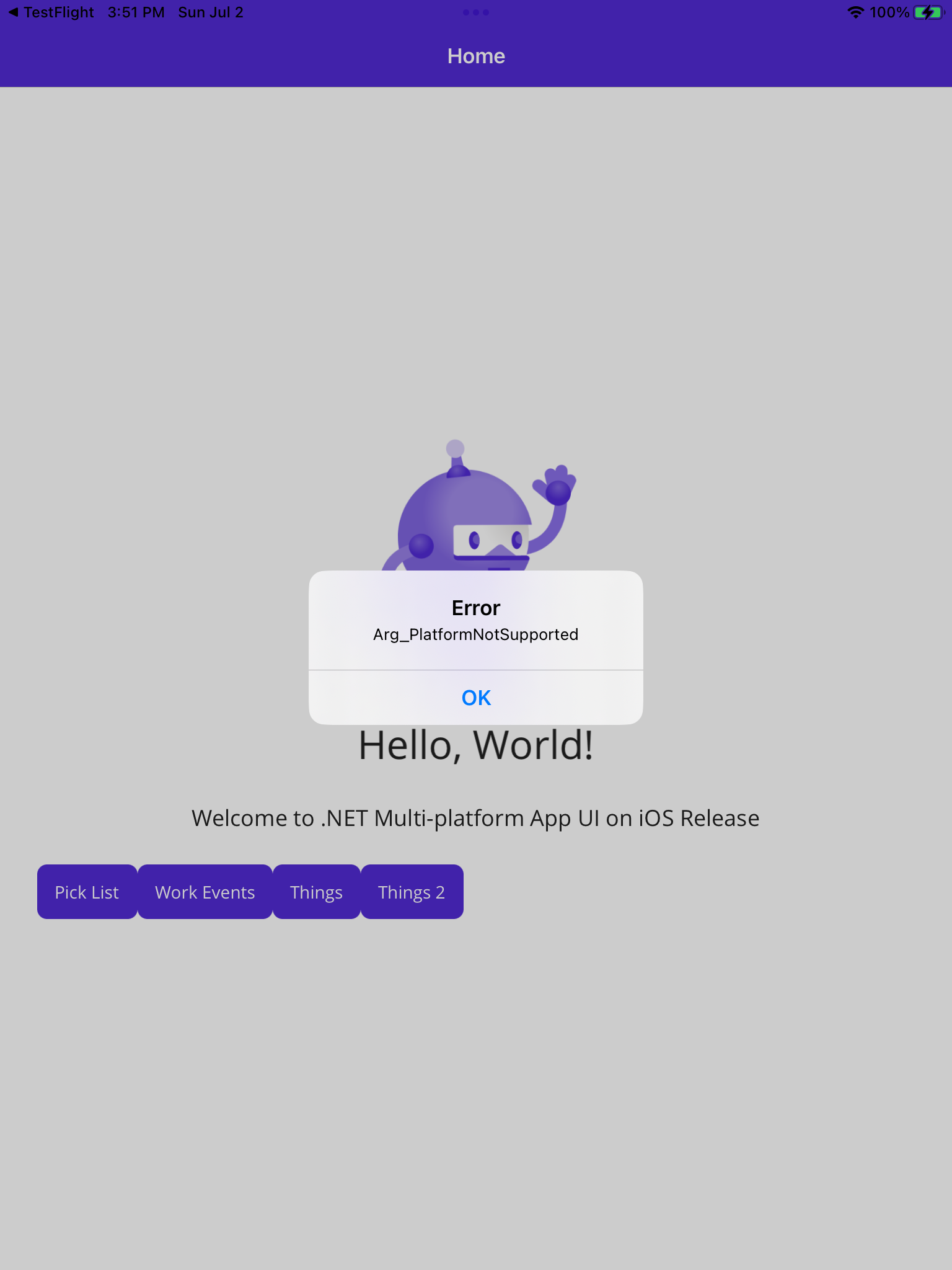 Operation is not Supported on this Platform error - iOS Release configuration only · Issue #70 ...