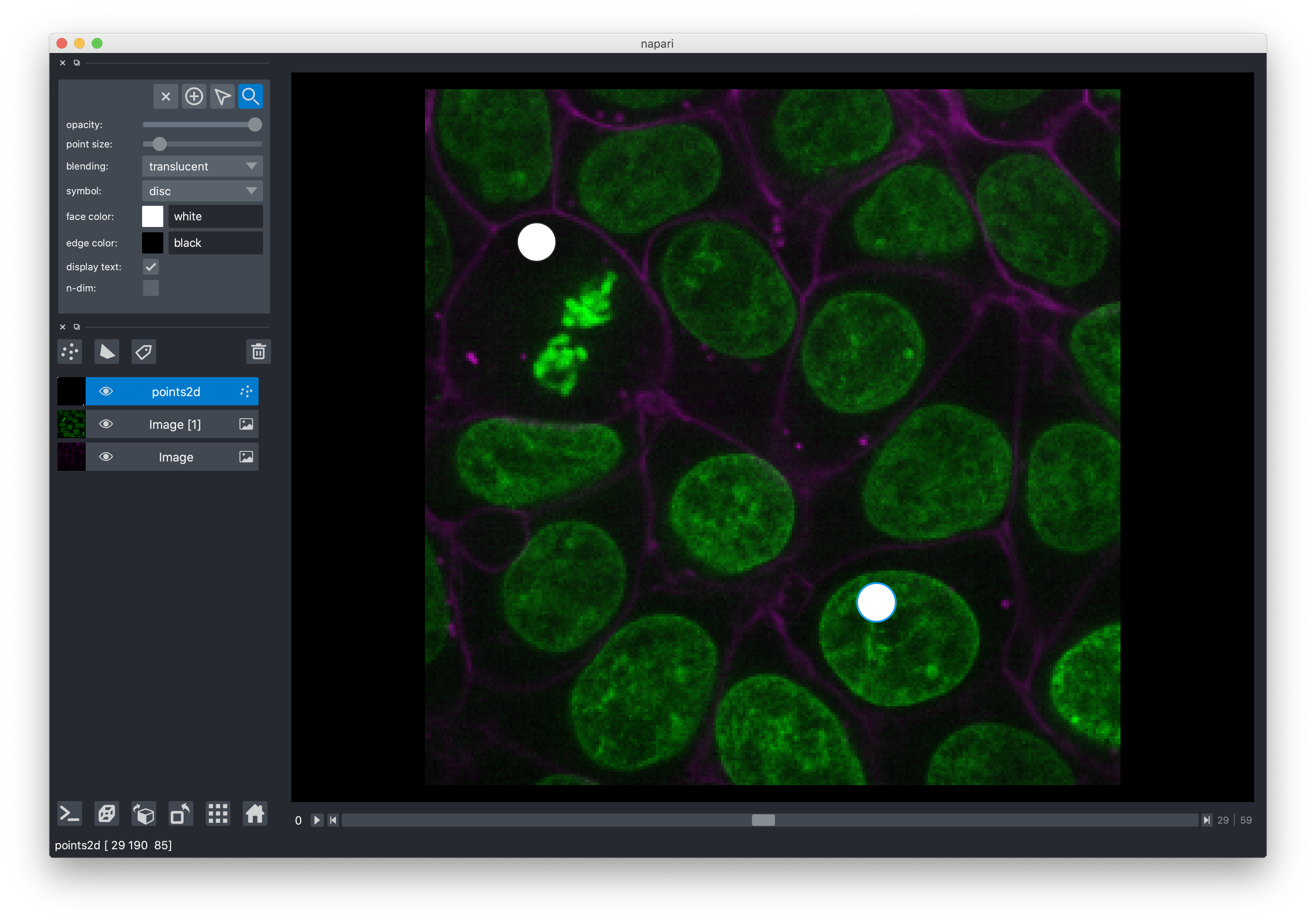 alternative behaviour possibilities when adding points to an nd image · Issue #2343 · napari ...