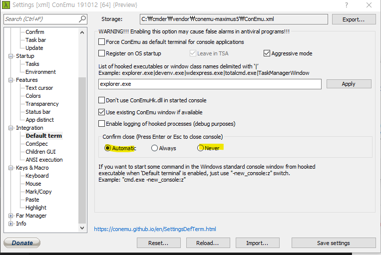 VSCode started to freeze with Cmder integration · Issue #2147 · cmderdev/cmder · GitHub