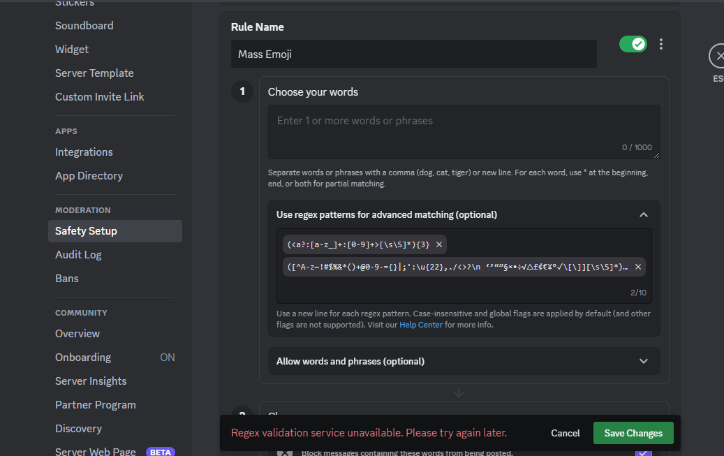 503 Service Unavailable when saving Automod Regex · Issue #6142 ...