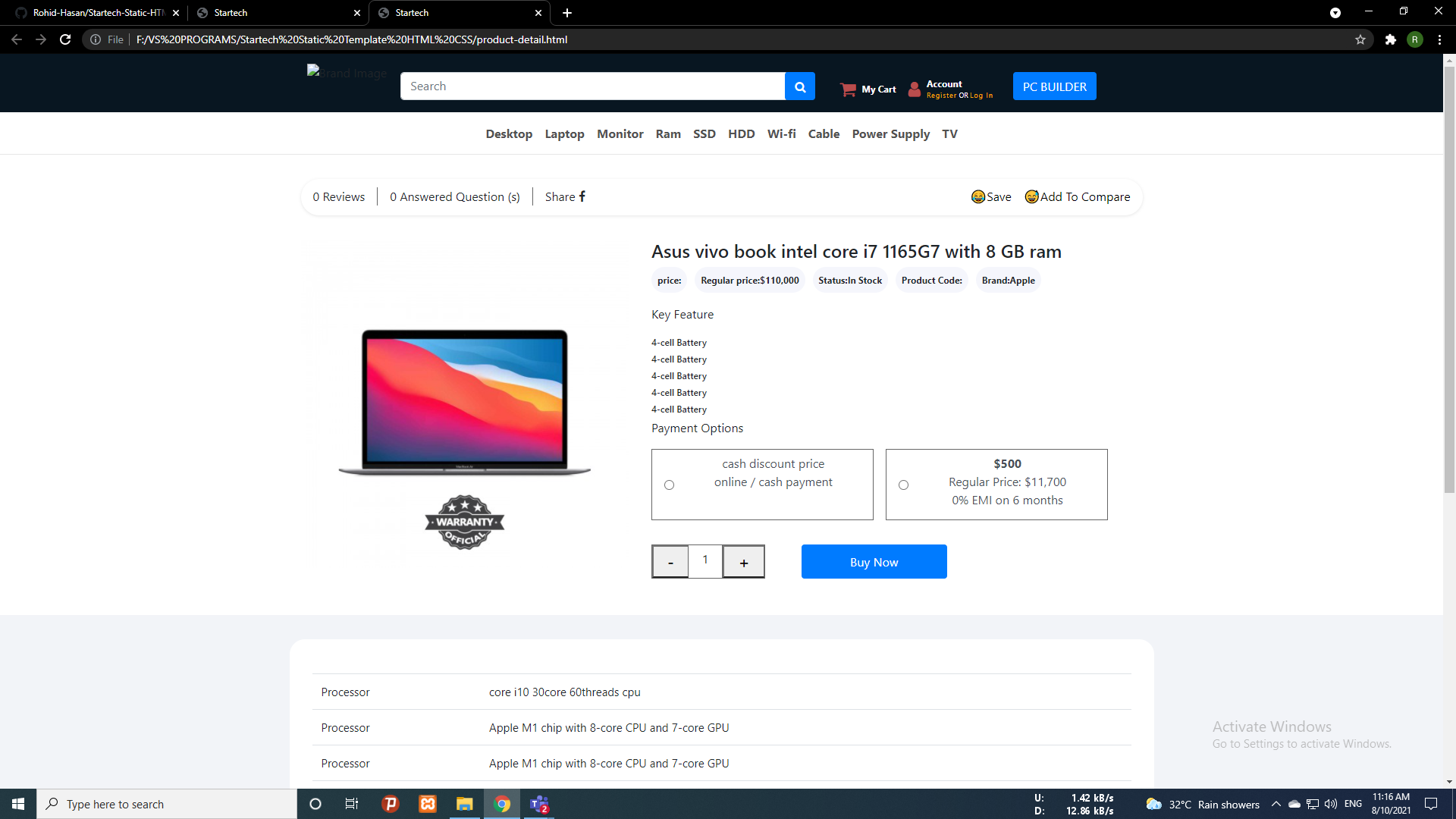 GitHub - Rohid-Hasan/Startech-Static-HTML-CSS-Template