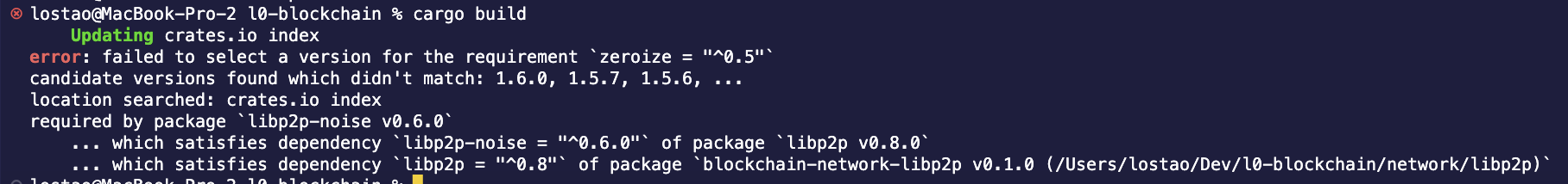 Dependencies Cannot Be Determined · Issue 3 · Rust Blockchainblockchain · Github