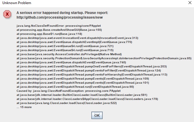 I get an error, while trying to open processing · Issue #6123 ...