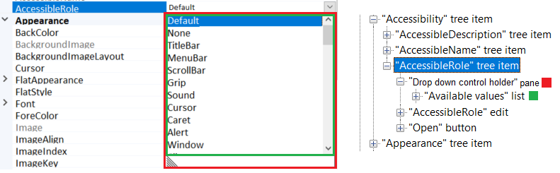 Inspect can't find PropertyGrid's highlighted dropdown list in the accessibility tree · Issue ...