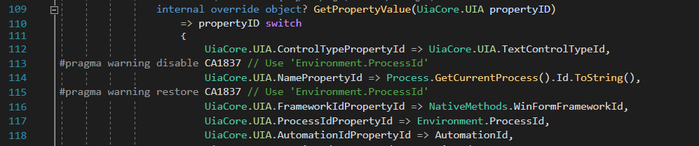 Review use of `CA1837` warning - Use 'Environment.ProcessId' · Issue ...