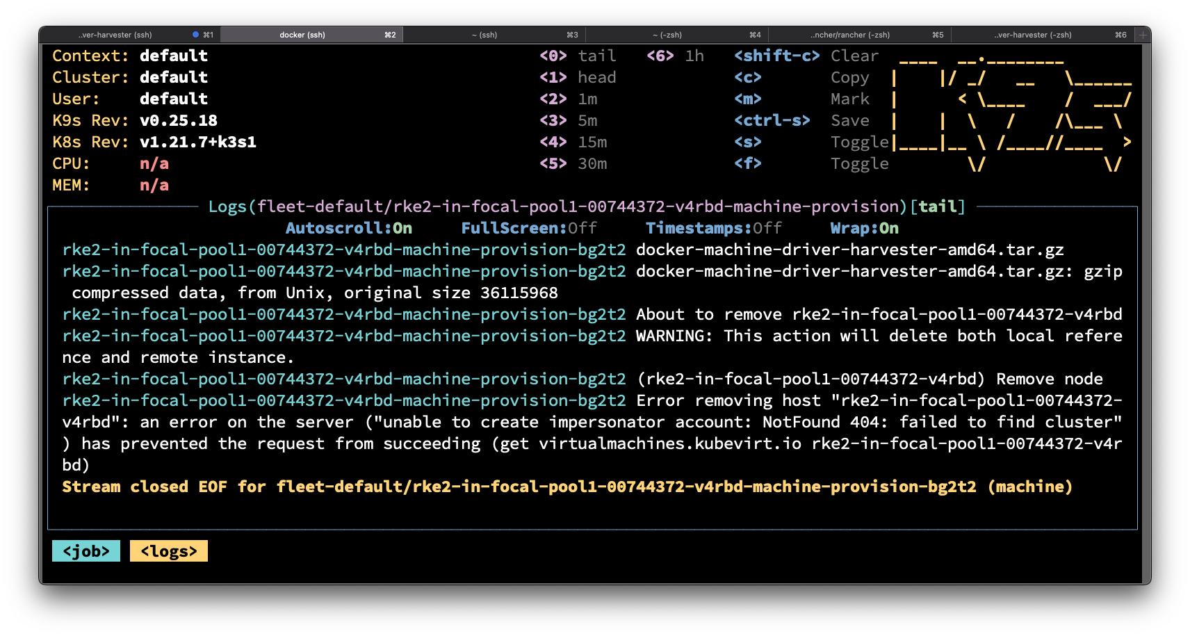 [BUG]Unable to delete RKE2 cluster from Rancher UI when the underlying Harvester cluster is ...
