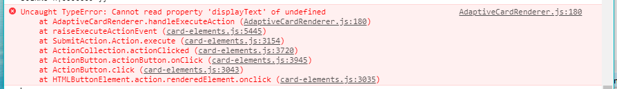 Adaptive Card (Carousel) submit action error · Issue #1870 · microsoft/BotFramework-WebChat · GitHub