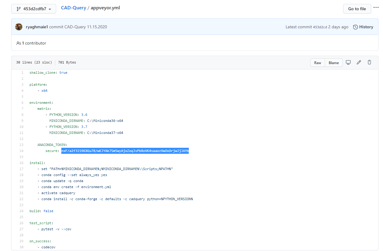 Sensitive Data Exposure · Issue 510 · Cadquery Cadquery · Github