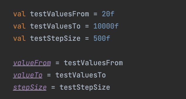[Range Slider] IllegalStateException: The stepSize(500.0) must be 0, or a factor of the ...