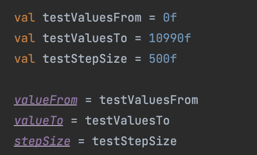 [Range Slider] IllegalStateException: The stepSize(500.0) must be 0, or a factor of the ...
