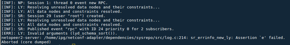 Core dump error on netopeer2 using bindings · Issue #594 · CESNET/netopeer2 · GitHub