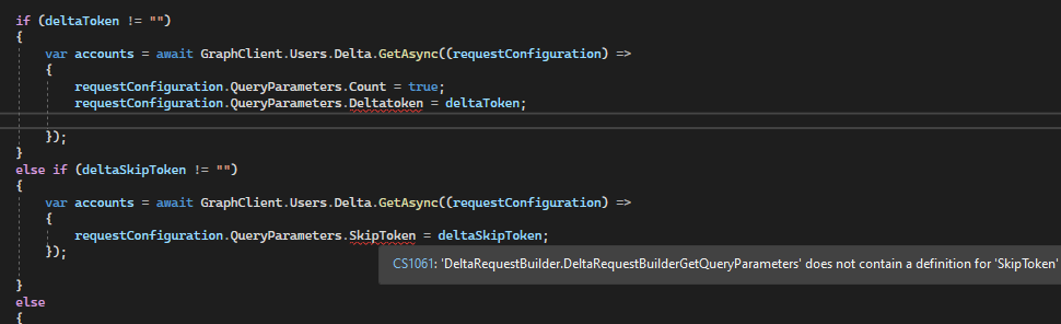 User.Delta Deltatoken and Skiptoken missing from Client Library 5.1.0 · Issue #1719 ...