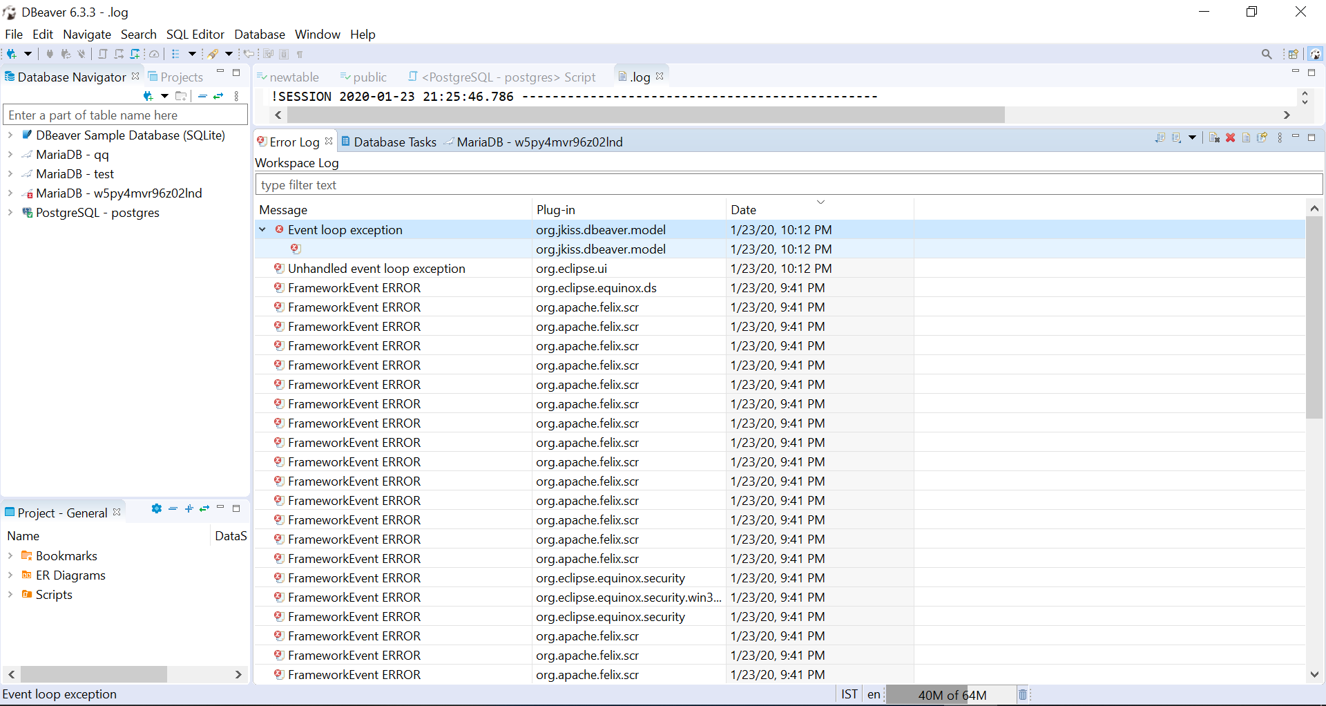 Index 1 out of bounds for length 1 · Issue #7733 · dbeaver/dbeaver · GitHub