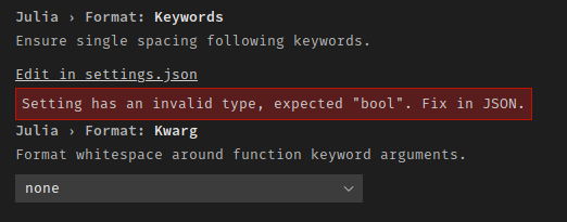 Bug in 'single spacing following keywords' setting · Issue #1466 · julia-vscode/julia-vscode ...