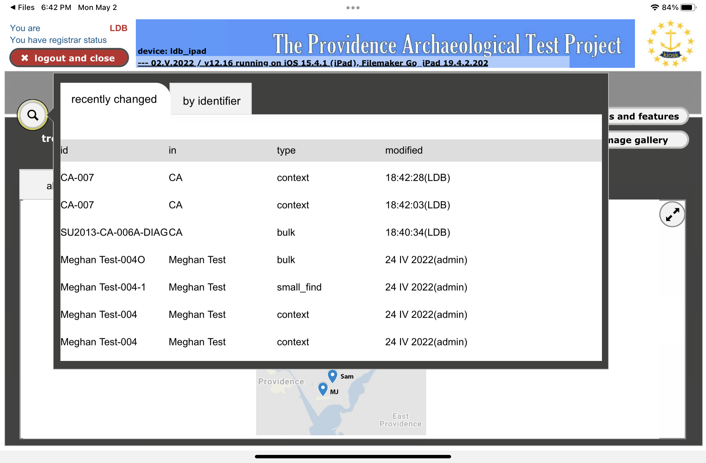 filemaker should show where and when the last modification was made ...
