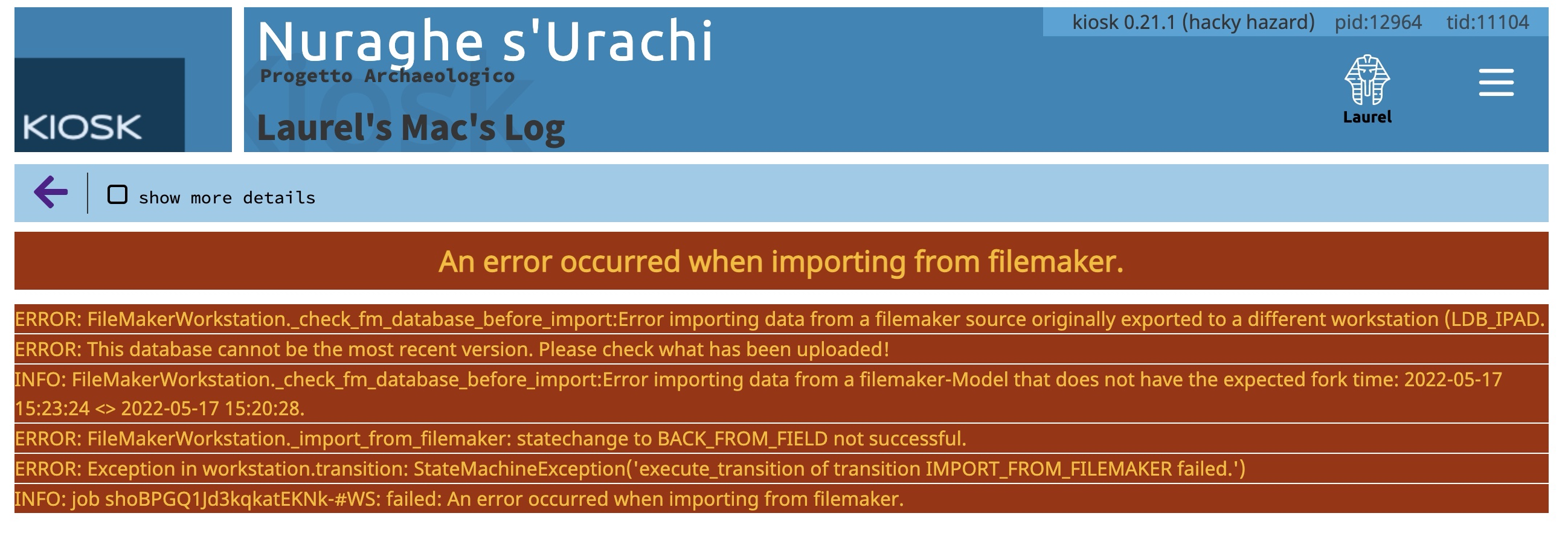 filemaker: several issues with importing and exporting of configuration ...