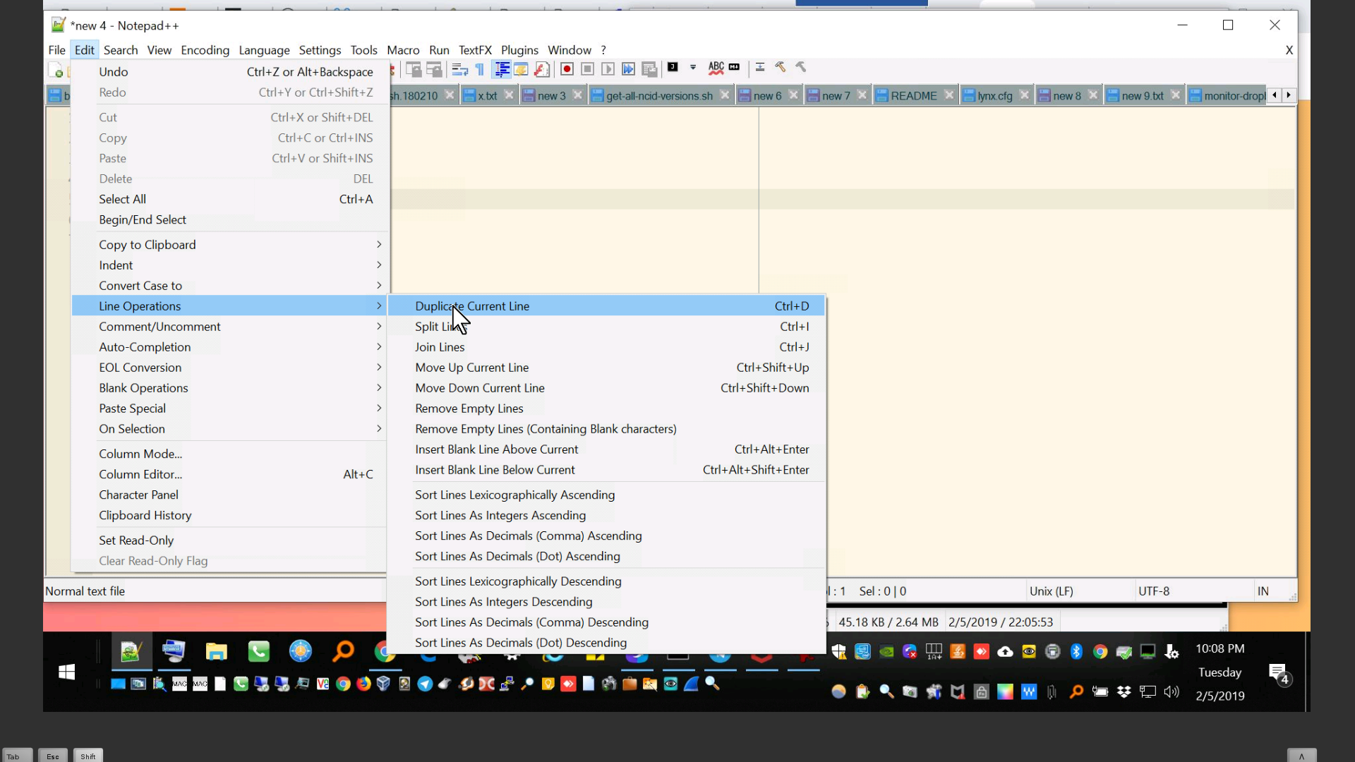 Shortcut and menu command mismatched mapping for SCI_SELECTIONDUPLICATE ...