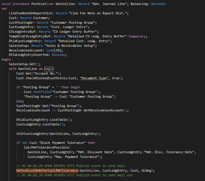[Event Request] Codeunit 12 "Gen. Jnl.-Post Line" - OnPostCustOnAfterCalcPmtTolerance · Issue ...