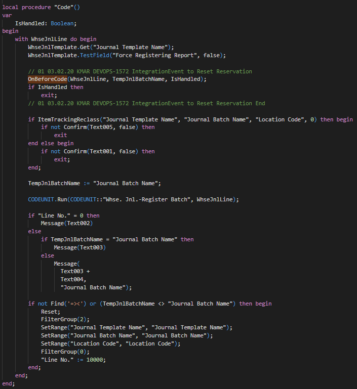 [Event Request] Codeunit 7303 "Whse. Jnl.-Register" - OnBeforeCode · Issue #8913 · microsoft ...