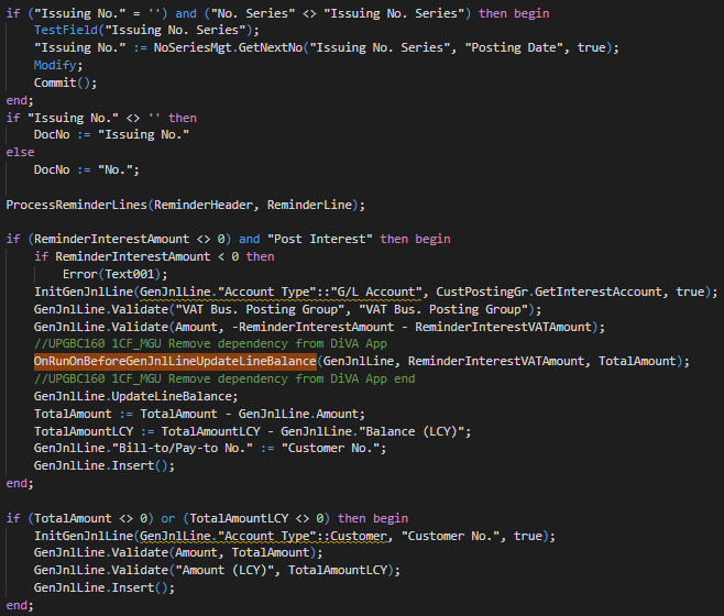 [Event Request] Codeunit 393 "Reminder-Issue" - OnRunOnBeforeGenJnlLineUpdateLineBalance · Issue ...
