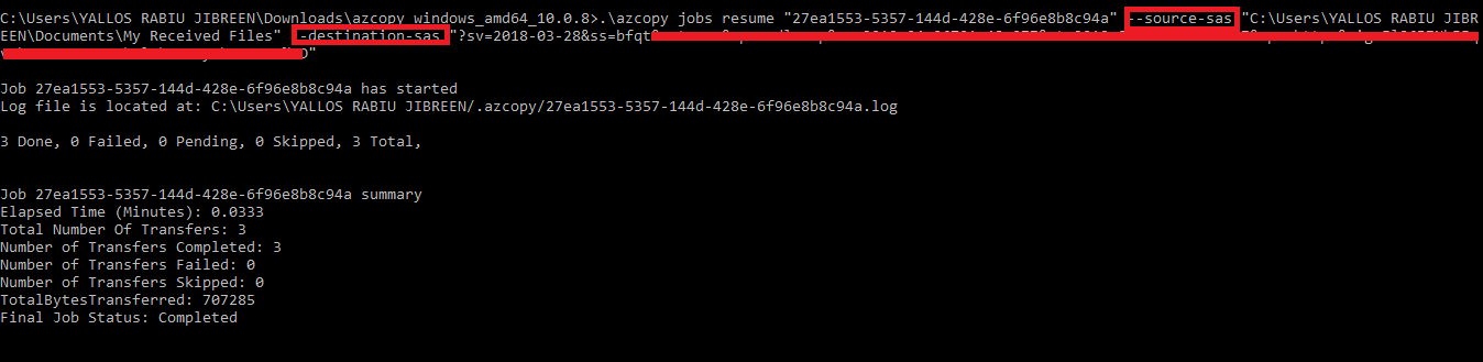 I Am Trying To Resume A Broken Job On Azcopy V10 · Issue 319 · Azure Azure Storage Azcopy · Github