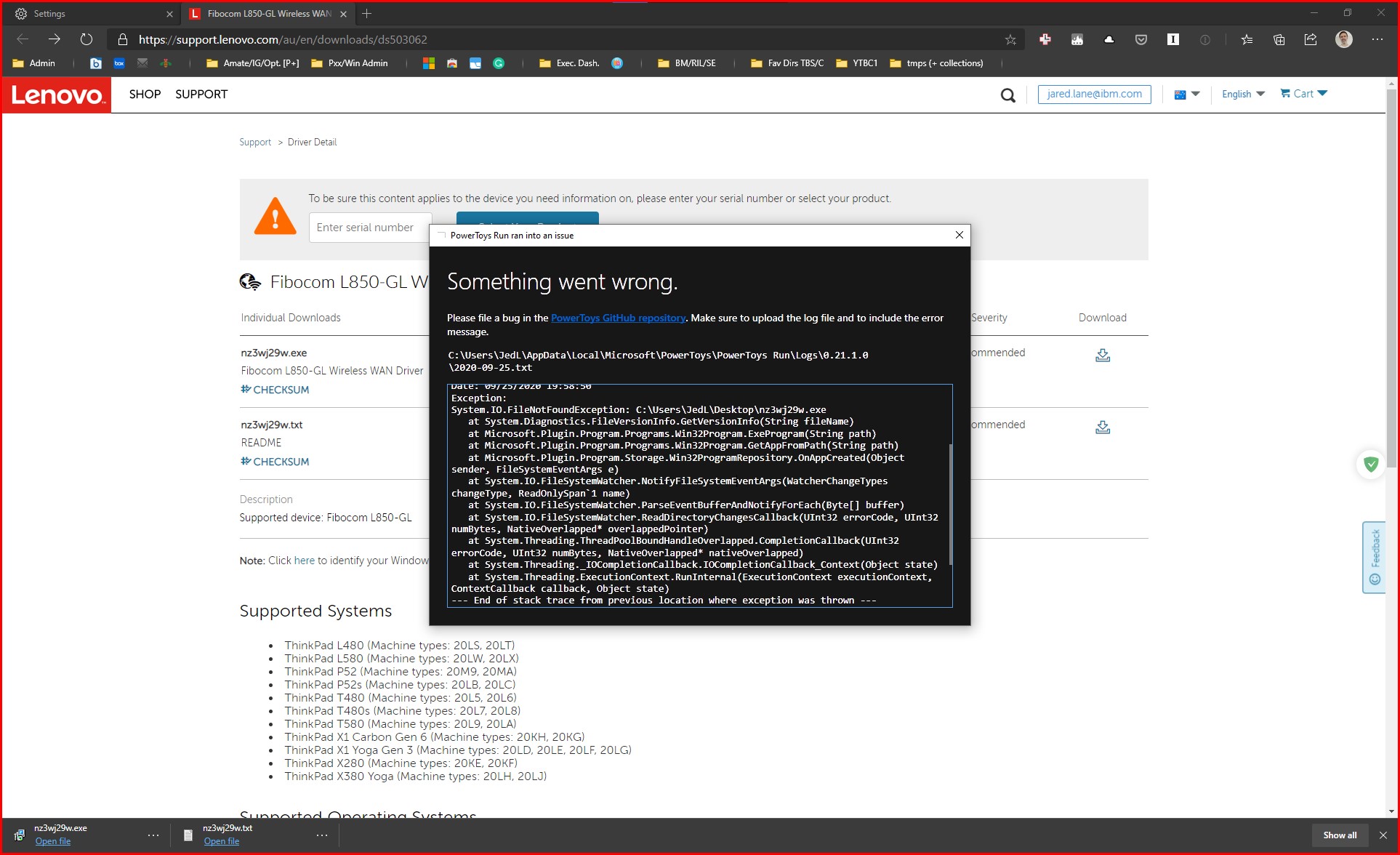 Error thrown · Issue #6827 · microsoft/PowerToys · GitHub