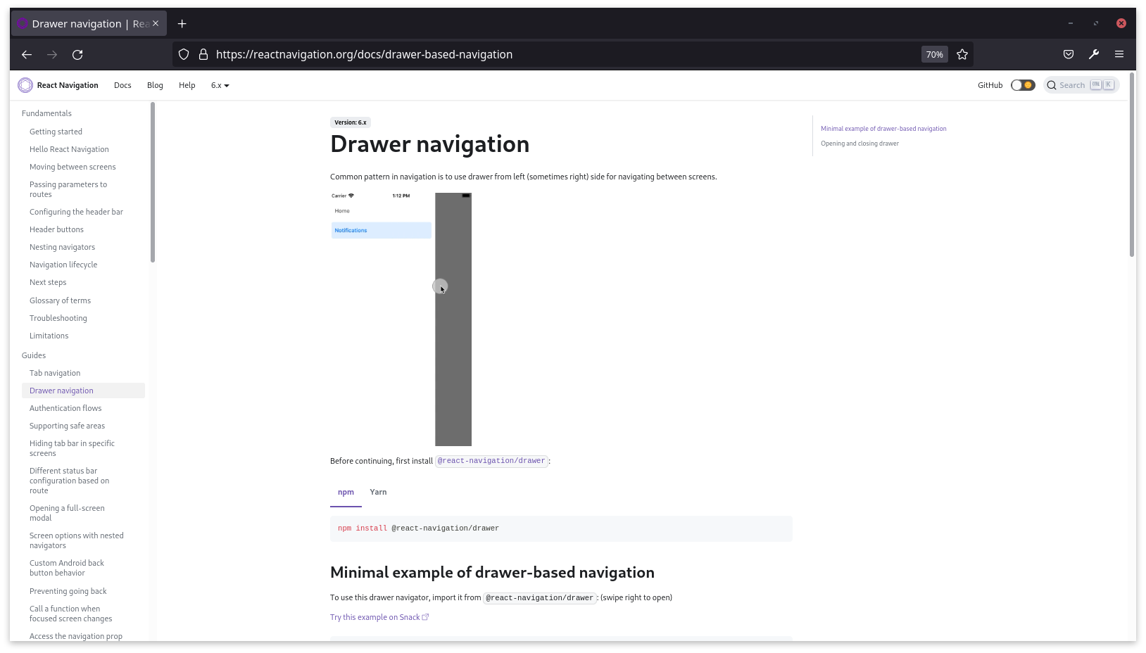 V6 Drawer Navigation Cannot Be Created · Issue 9843 · React Navigationreact Navigation · Github 