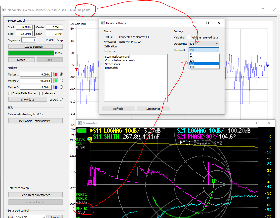 Nanosaver 0.4 cant properly read and set setiings on nanoVNA -F · Issue #519 · NanoVNA-Saver ...