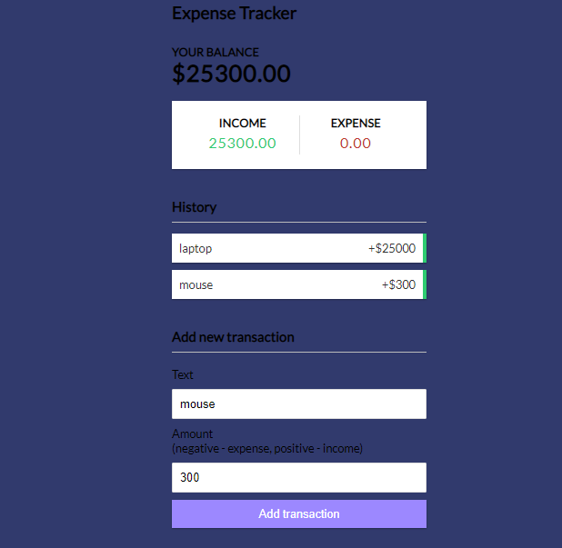 GitHub - alishker/ExpenseTracker: Track expense using React hooks: useContext and useReducer