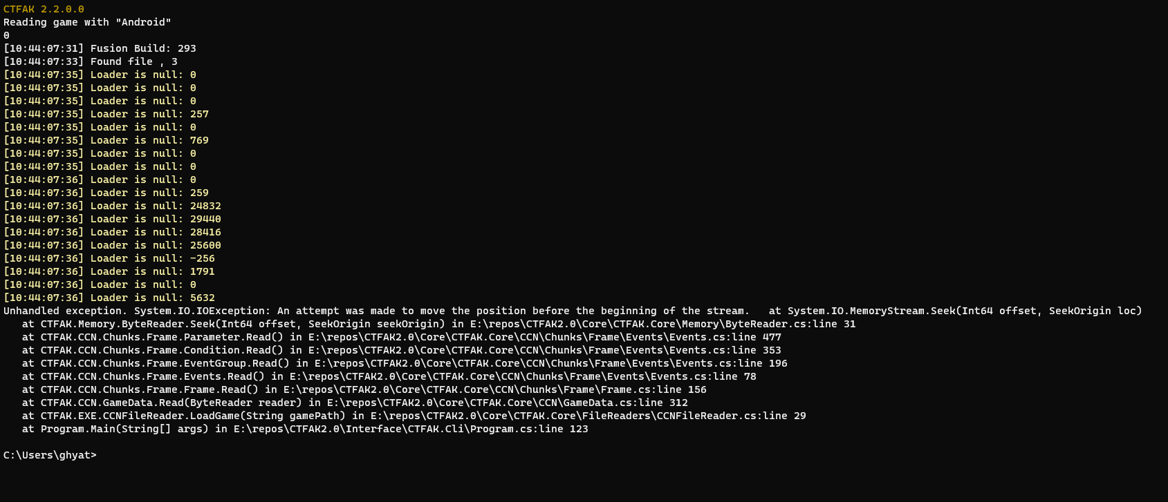 Dump android application.ccn gives error · Issue #32 · CTFAK/CTFAK2.0 · GitHub