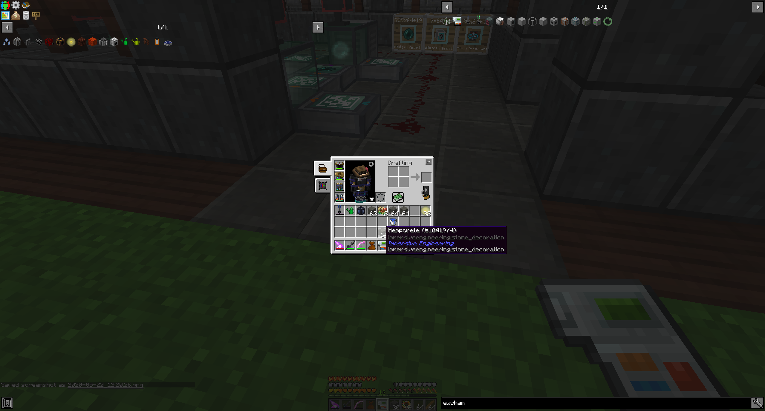 "Invalid block" when selecting hempcrete with the exchanging gadget ...